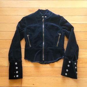 Rewind | Jackets & Coats | Rare Rewind Fine Corduroy Raw Hem Motobiker ...